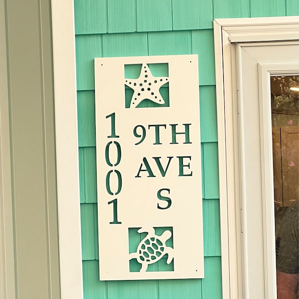 Custom Starfish House Name Sign: Weatherproof Nautical Beach House ...