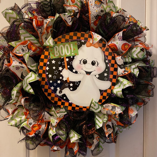 10" Round BOO Halloween Wreath Sign, Wreath Signs, Personalize It by ...