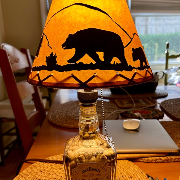 Crown Royal Whiskey Liquor Bottle TABLE LAMP With Wood Base, Desk ...