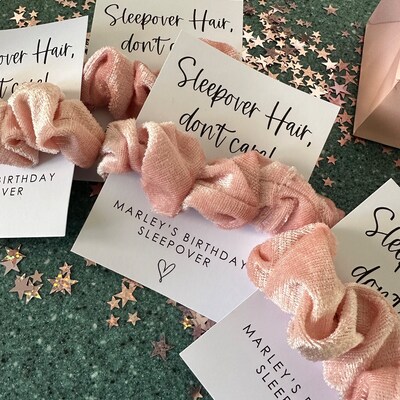 Personalized Sleepover Hair Dont Care Scrunchie, Sleepover Party Bag ...