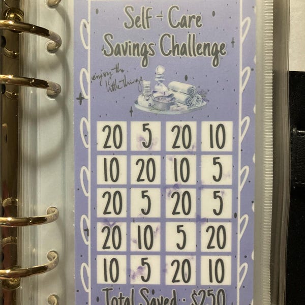Vacation Savings Challenge Budget Binder Cash Stuffing A6