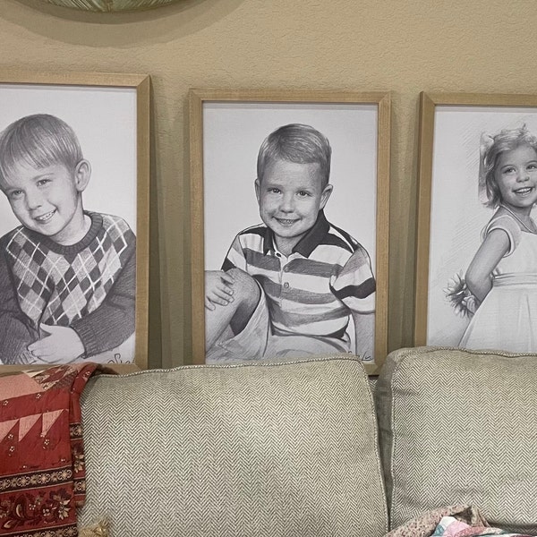 Personalized Pencil Drawing From Photo, Custom Hand-drawn Portrait ...