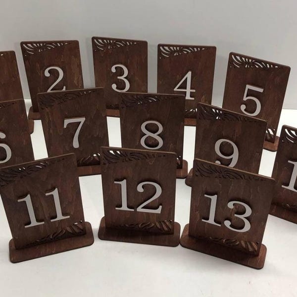 Personalized Wedding Wooden Table Numbers Sign, Unique Rustic Boho ...
