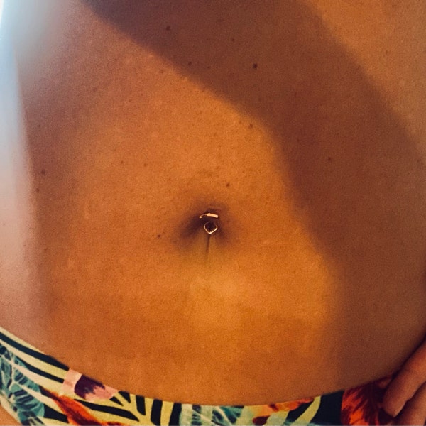 Lunula Belly Button Barbell | Minimal Belly Ring Jewelry Simple Small ...