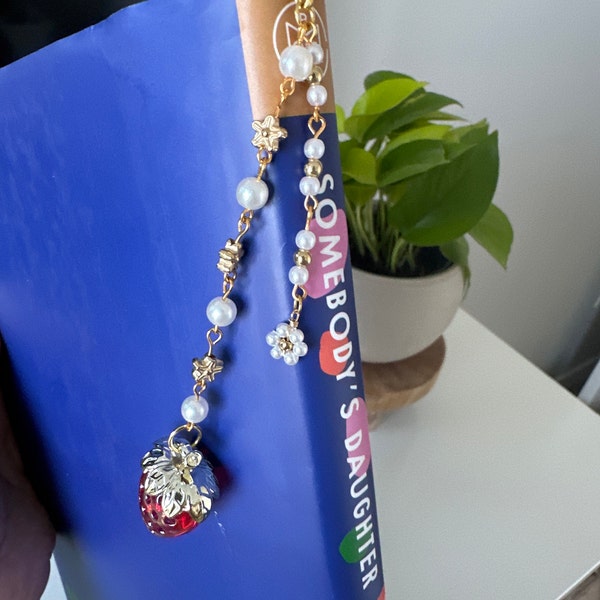 Beaded Bookmark, Hook Bookmark, Book Lover Gift Idea, Gold Bookmark ...