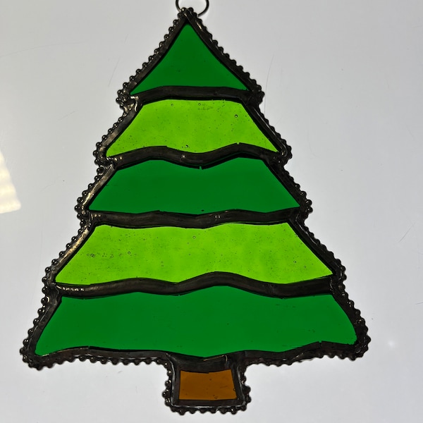 PATTERN • Snowy Christmas Tree X2 Stained Glass Pattern • PDF • Digital ...