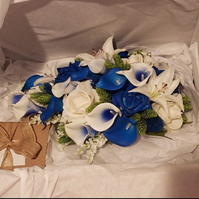 Real Touch Artificial Plum White Ivory Calla Lily Rose Tiger Lily Hops ...