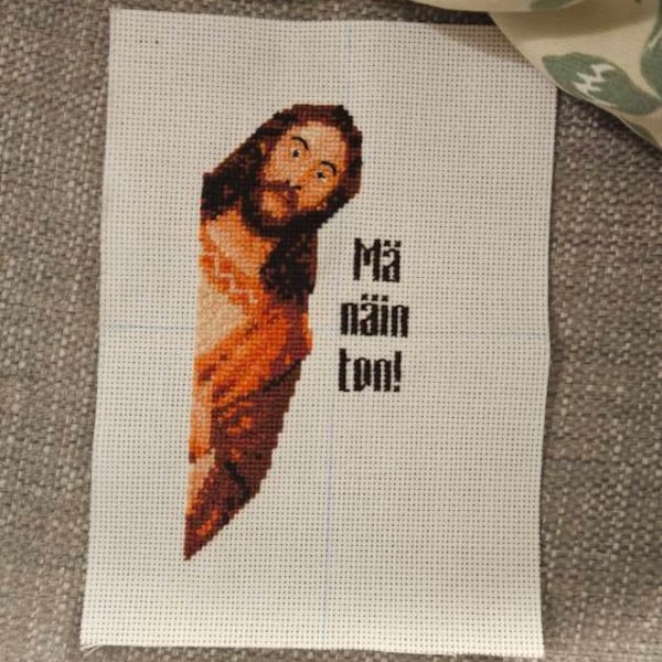 Peeking Jesus I Saw That Cross Stitch Pattern | Funny Christ Xstitch ...
