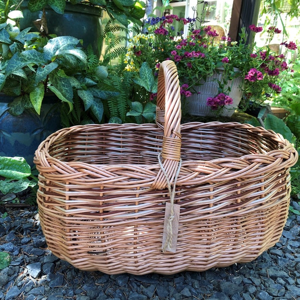Wicker Willow Basket for Shopping, 100% Handmade, Big Basket ...