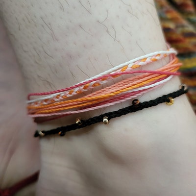 Multistrand W/braid Wax String Bracelet, String Anklet, Waterproof ...