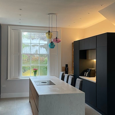 Coloured Glass Pendant Lights. Hand Blown Glass Pendants. Kitchen ...