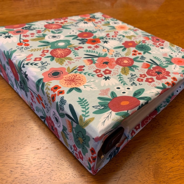 Stretch FLORAL BINDER COVER You Choose Fabric Binder Cover, 3 Ring ...