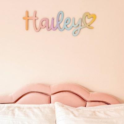 Cute Wooden Sign With Custom Name Personalized Letters With Star, Baby ...