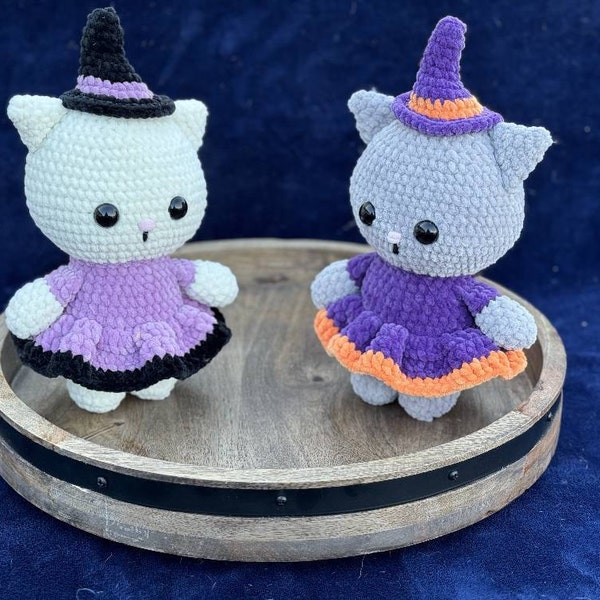 DIY Crochet Kitten Witch PATTERN PDF - Easy Amigurumi Kitten Witch ...
