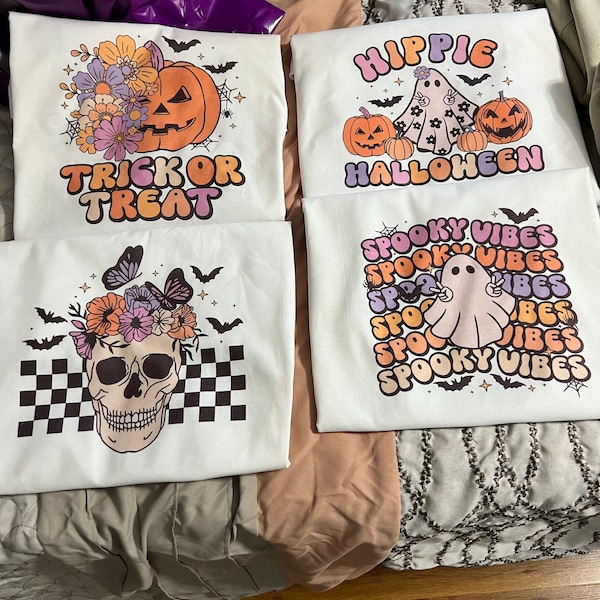 Retro Halloween PNG, Retro Fall Sublimation Bundle, Groovy Halloween ...