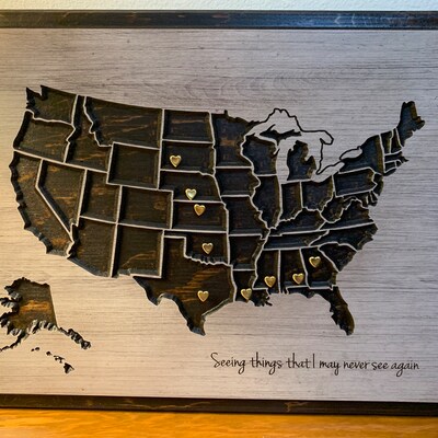Map to Mark Travels, Can Use Push Pins, US Map, Map of United States ...