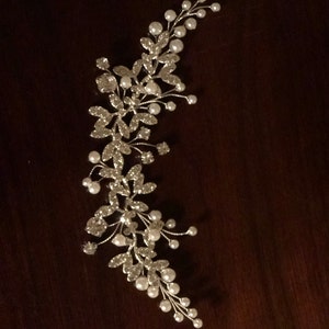 Boho Bridal Back Headpiece Bridal Halo Boho Wedding Pearl Headband ...