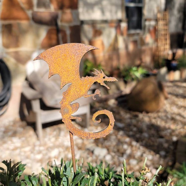 Dragon Garden Stake | Metal Garden Art | Dragon Decor & Gift #D1 ...