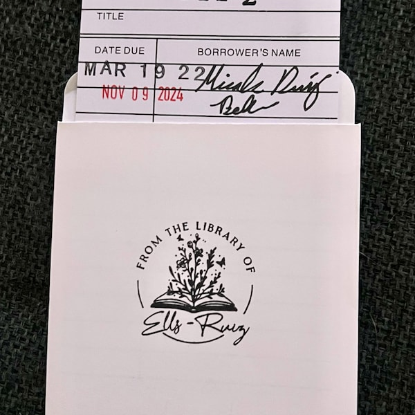 BOOK STAMP Custom Library Stamp Embosser Stamp From the Library of ...