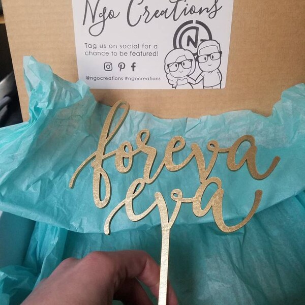 Foreva Eva Wood Wedding Cake Topper, Rustic Infinity Topper (6.5"w) - Etsy