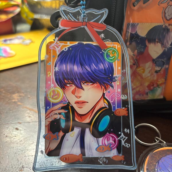 Goldfish Photo Card Holder | Acrylic Pc Keychain - Etsy