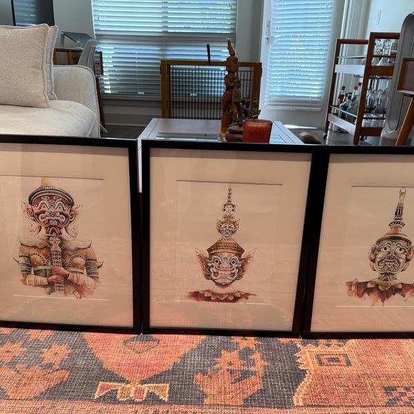 Javanese Dancer Series Bundle, Illustration Print, Monochrome Wall Art ...