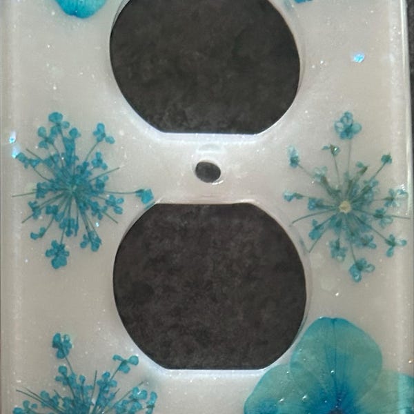 Floral Switch Plate Cover and Outlet Covers Made With Real Dried ...
