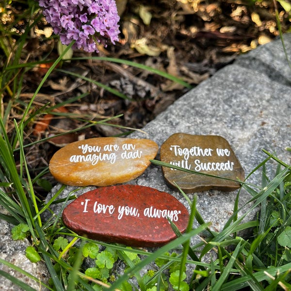 Word Stones, Engraved River Rocks, Inspirational Word Stones ...