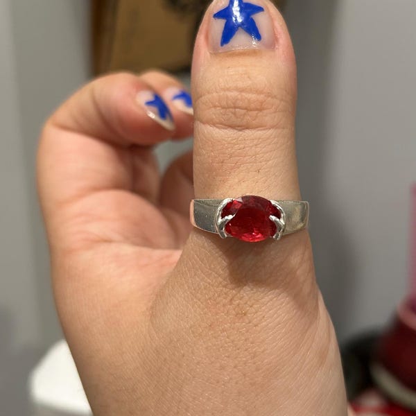 Natural Ruby Stone Hand Figured Unique Sterling Silver Ring - Etsy ...
