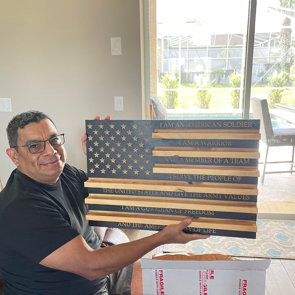 100 Coins Army Soldier's Creed Motto US Flag Challenge Coin Holder ...