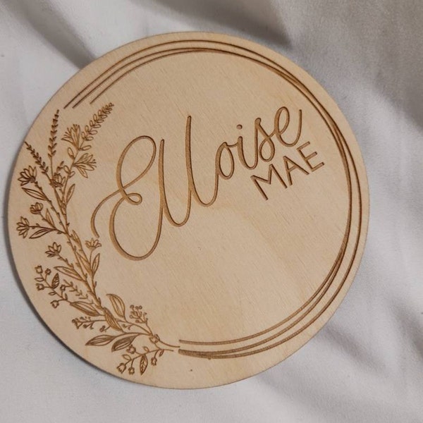 Baby Announcement Sign, Wooden Baby Name Sign, Newborn Announcement ...