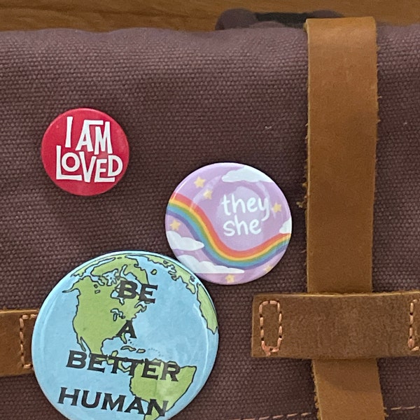 Pastel Pronoun Pins! Kawaii Aesthetic Pin Buttons - They/them, He/they ...