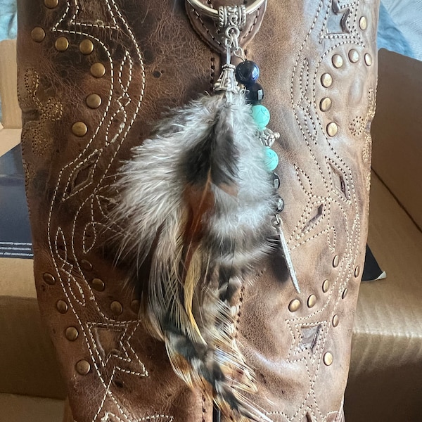 Boot Bling, Boot Bracelet, Feather and Beads Boot Topper With Charm ...