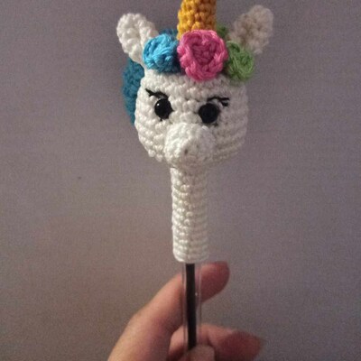 Crochet Unicorn Pencil Topper Pattern, Crochet Elephant Pencil Topper ...