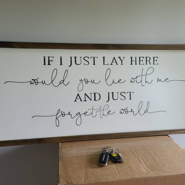 Song Lyric Wood Sign – ‘if I Just Lay Here’ – Romantic Bedroom Decor - Etsy
