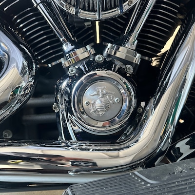 USMC 3D CNC Machined Custom Harley & Sportster Primary Derby Engraved ...