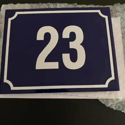 French House Number 1-200, Blue Enamel, Top Selling. Size: 5 1/2 X 4 3/ ...