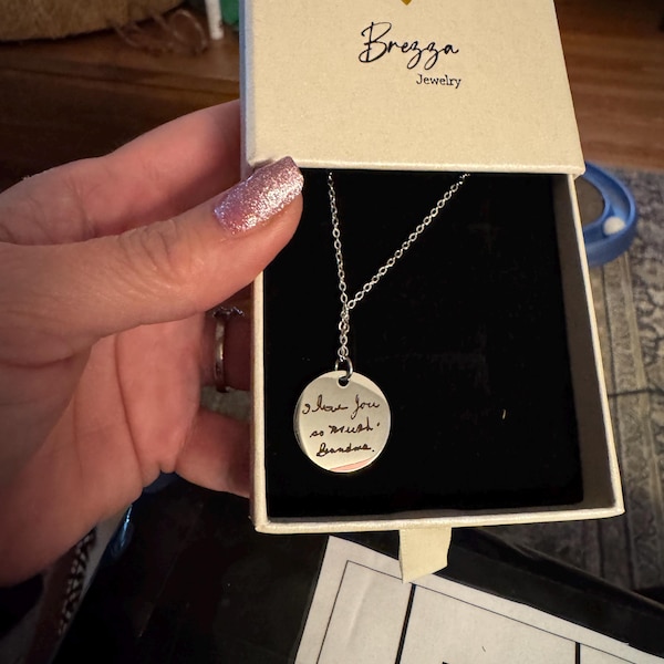 Actual Handwritten Necklace, Memorial Sentimental Personalized ...