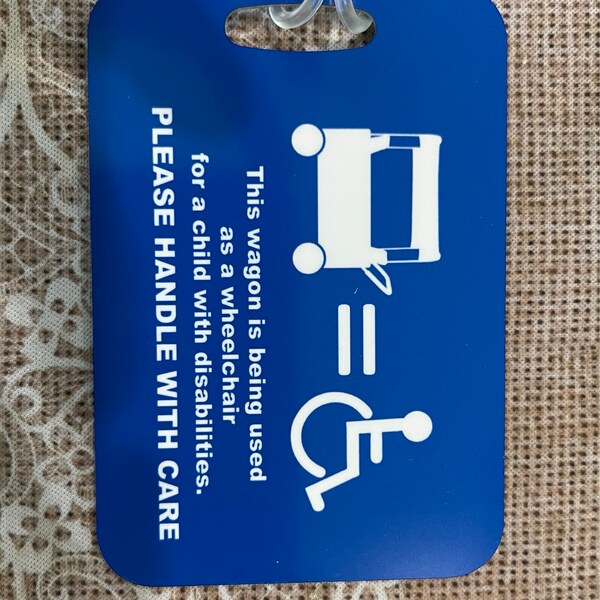 Wagon as Wheelchair Tag, Wagon = Wheelchair, Handicap Medical ID Tag ...