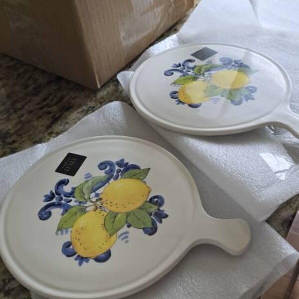 Vintage Style Marine Fish With Blue Trim Long Plate - Turkish Style ...