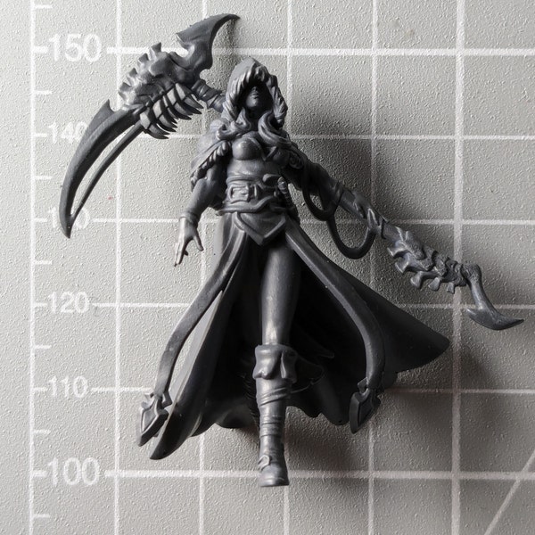 Female Necromancer Miniature Warrior With Scythe Mini Dnd Female Reaper ...