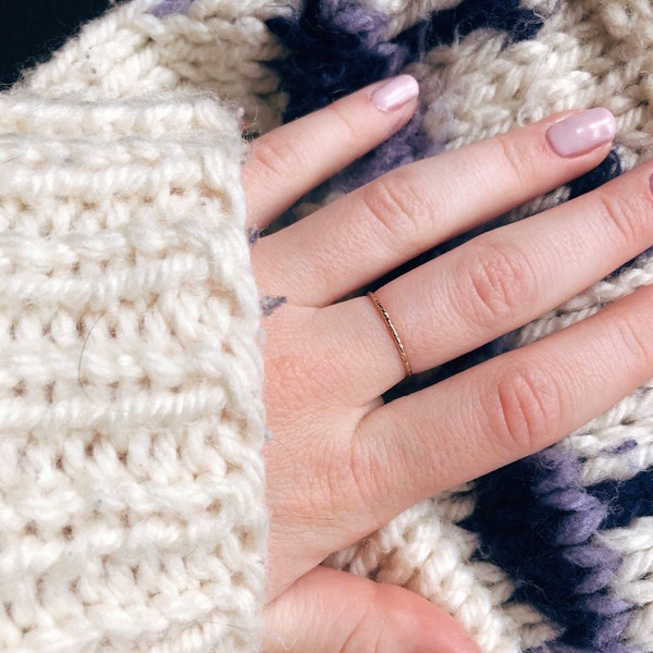 Minimal 14k Gold Filled Tarnish Resistant Ring, Gold Sparkle Twist ...