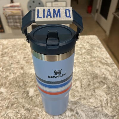 Shiny White Name Plate, Fits on Stanley Tumbler Handle, Iceflow 30 Oz ...