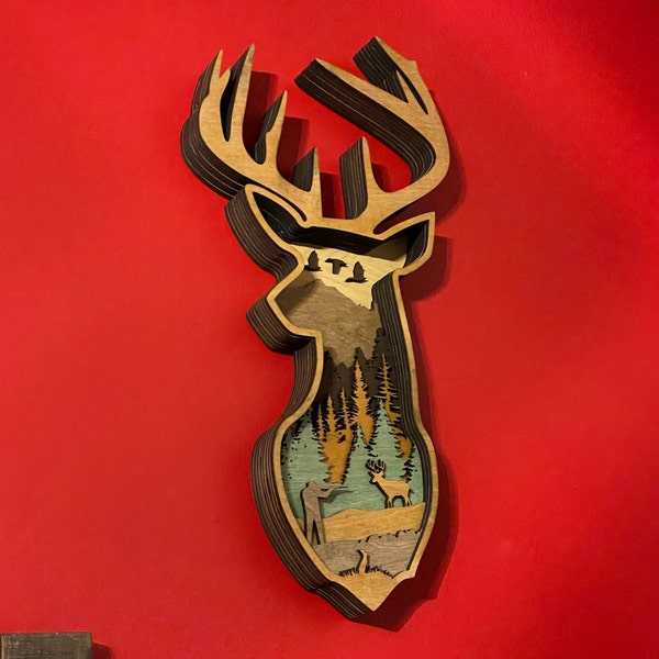 Deer Hunting Layered Wood Decor-rifle or Bow - Etsy