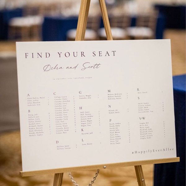Alphabetical Seating Chart Template Download Minimalist Seating ...
