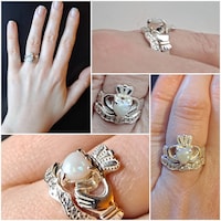 Claddagh Ring, With Real Turquoise Set in a Rose Gold Bezel Crown ...