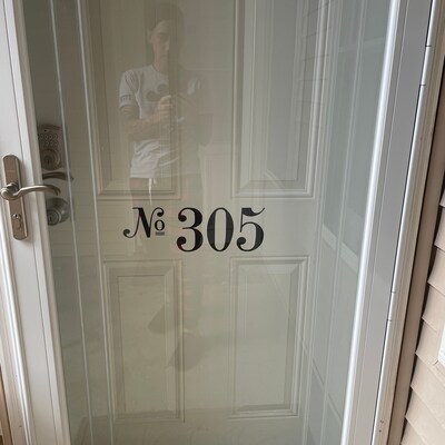 Front Door Number Decal Vinyl Number Door Decal Custom House Number ...