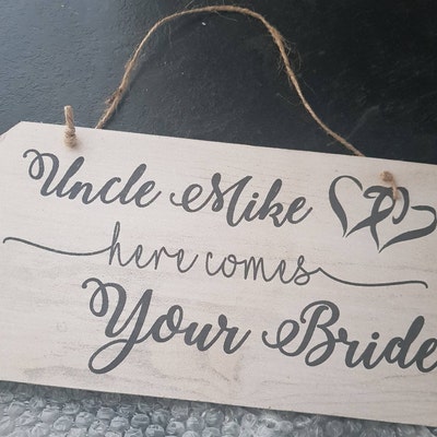 Personalised Uncle Here Comes Your Bride Funny Wedding Page Boy Wooden ...