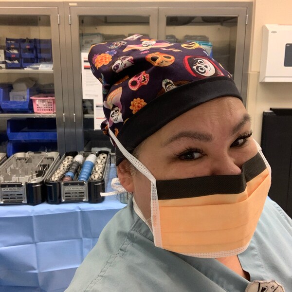 Disney Red Mickey Mouse Head Medical Nurse Scrub Cap Surgical Hat Head ...