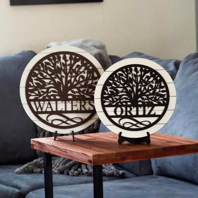 Decor Bundle Round Sign Set Personalized 11 Designs Laser Ready Digital ...